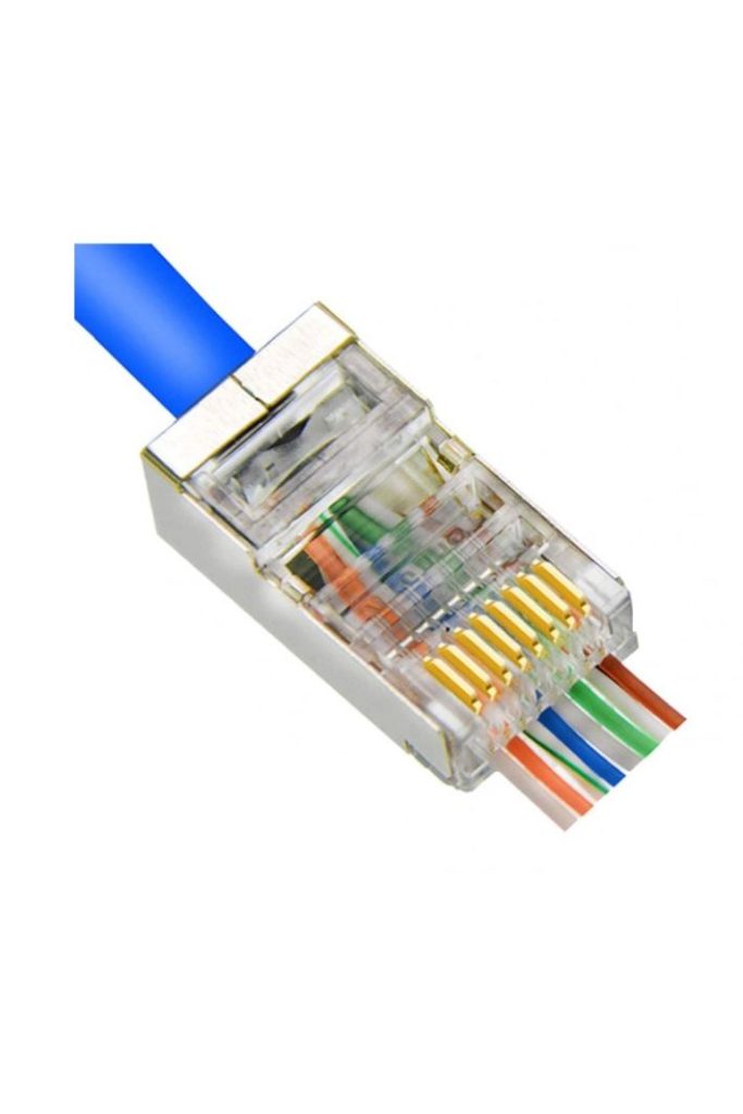 RJ45 cnnectors EZ type (pass through), for Cat 5e and Cat 6 FTP cables ...